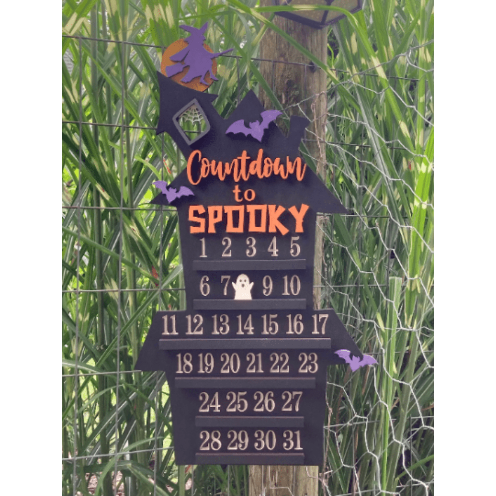 Countdown to Spooky Halloween Calendar Ghost SVG laser file Wood ...