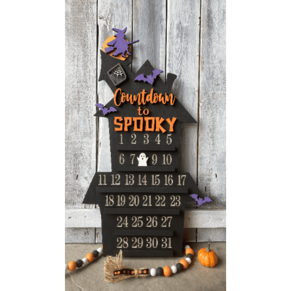 Countdown to Spooky Halloween Calendar Ghost SVG laser file Wood ...