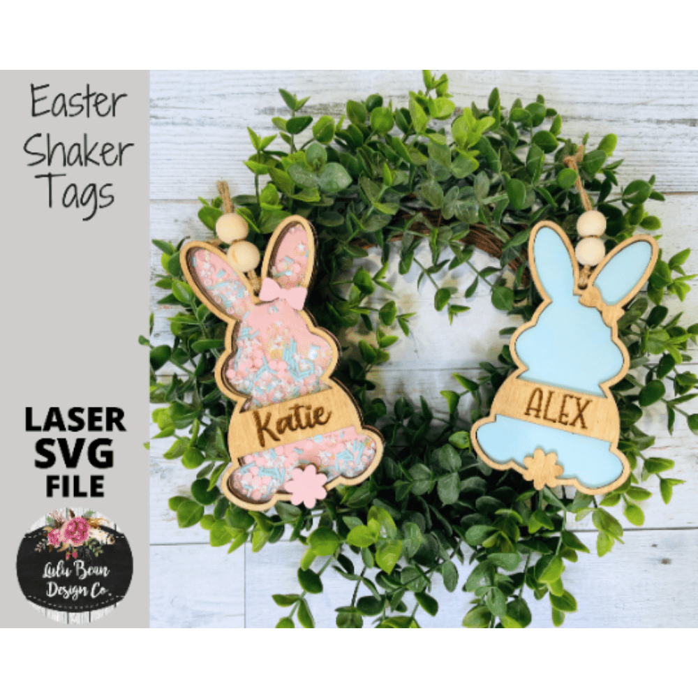 Easter Basker Shaker Tags Bunny Shaker Ornament Personalized SVG laser ...